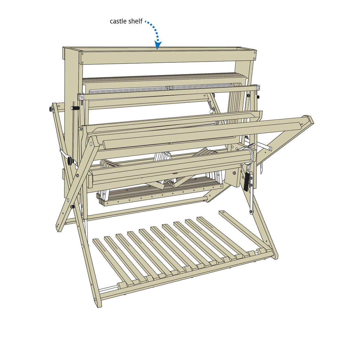 Castle Shelf for Mighty Wolf 8-Shaft Loom – Schacht Spindle Company
