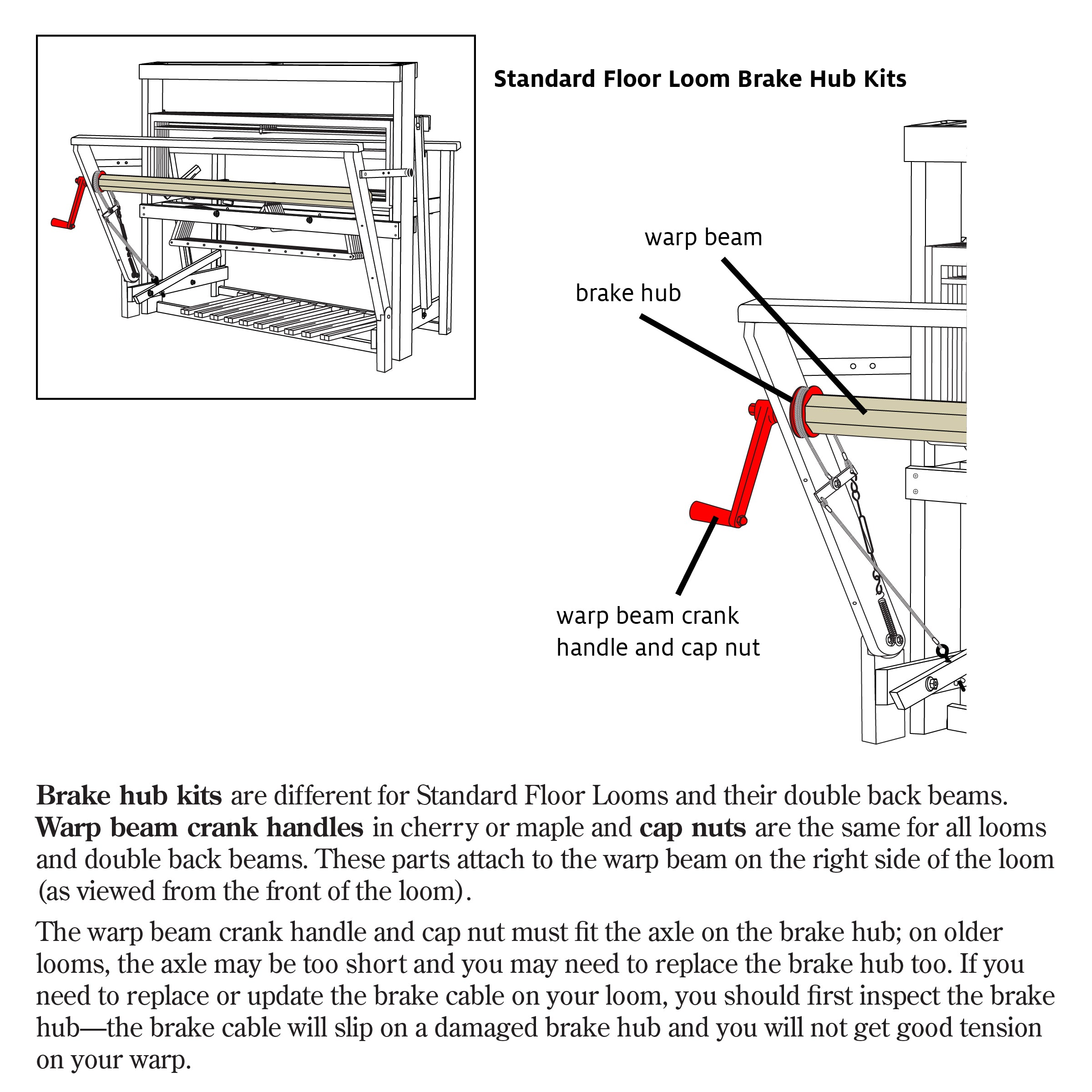 Warp Beam and Brake Hub Kits for Standard Floor Loom – Schacht Spindle ...