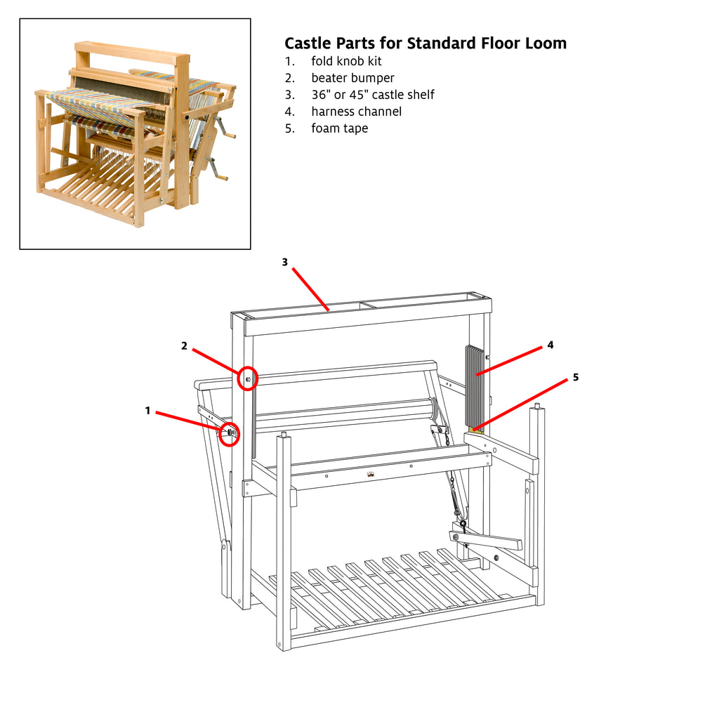 Castle Shelf for Standard Floor Loom – Schacht Spindle Company