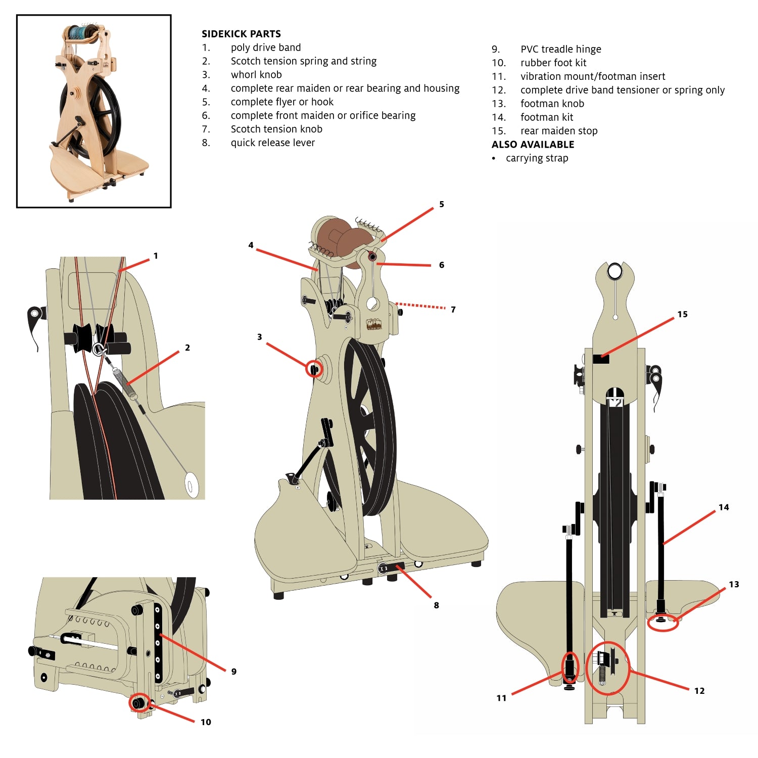Drive Band Tensioner Parts for Sidekick – Schacht Spindle Company