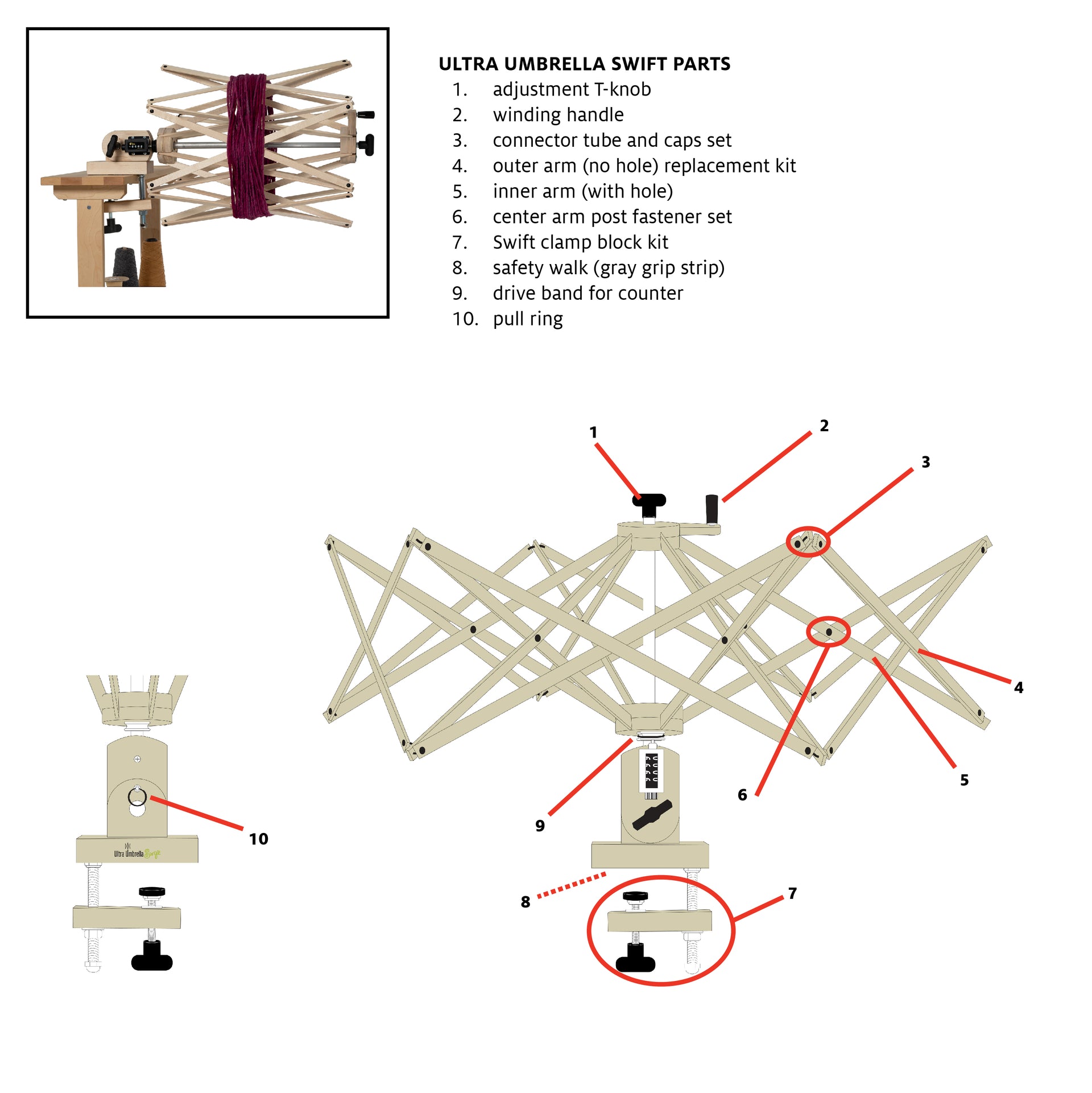 Drive Band for Ultra Umbrella Swift with Counter – Schacht Spindle Company