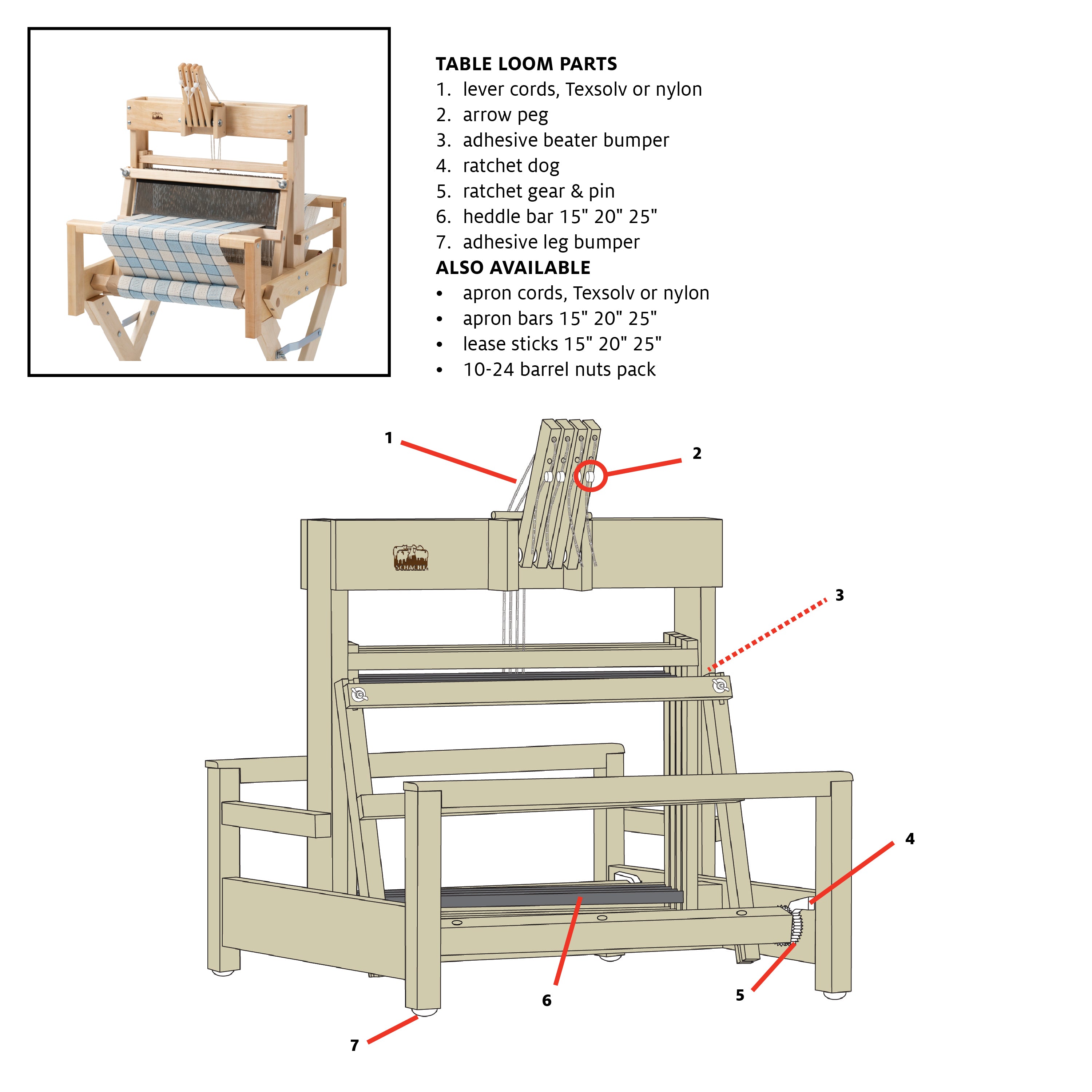 Heddle Bars for Table Looms – Schacht Spindle Company
