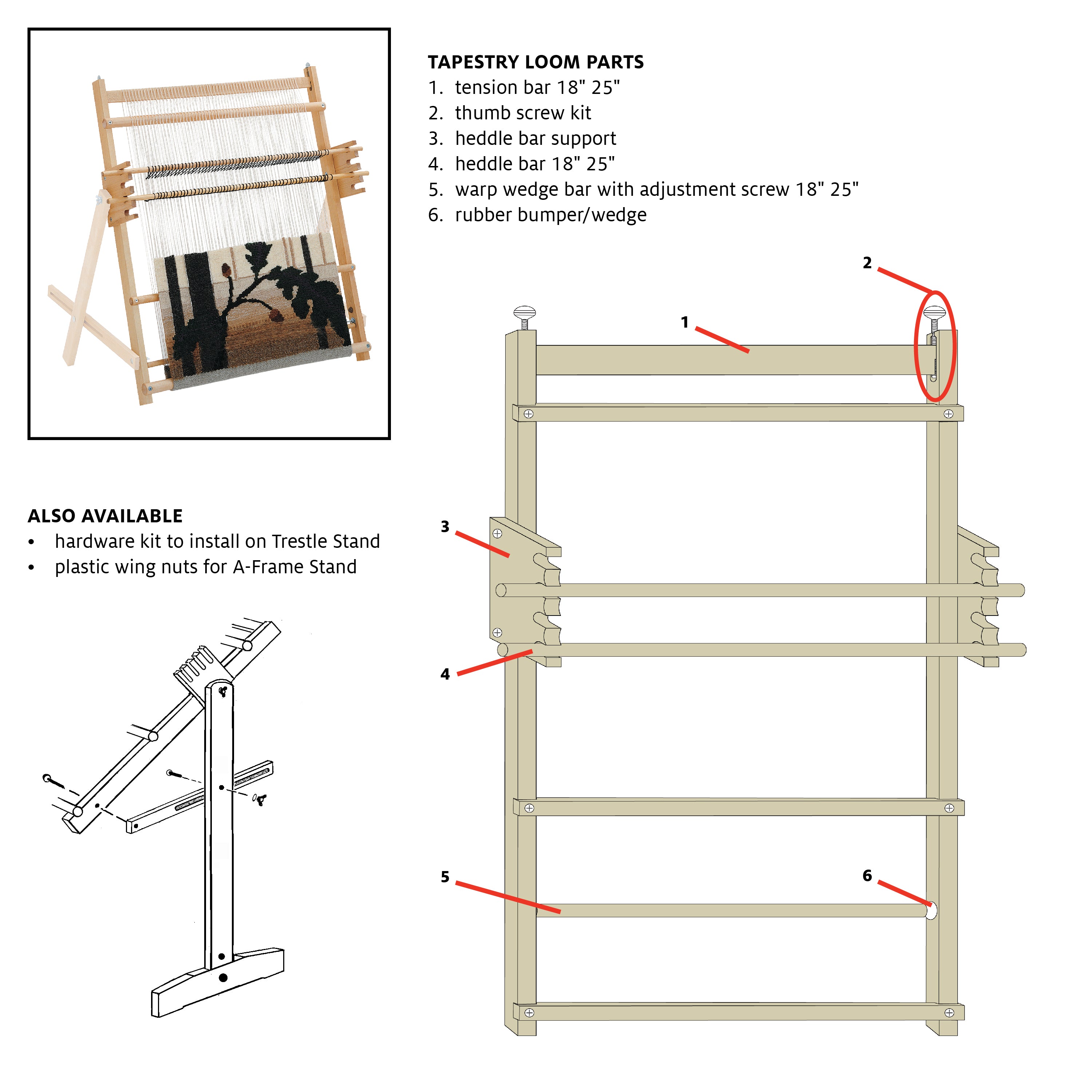Tension Bars for Tapestry Loom – Schacht Spindle Company