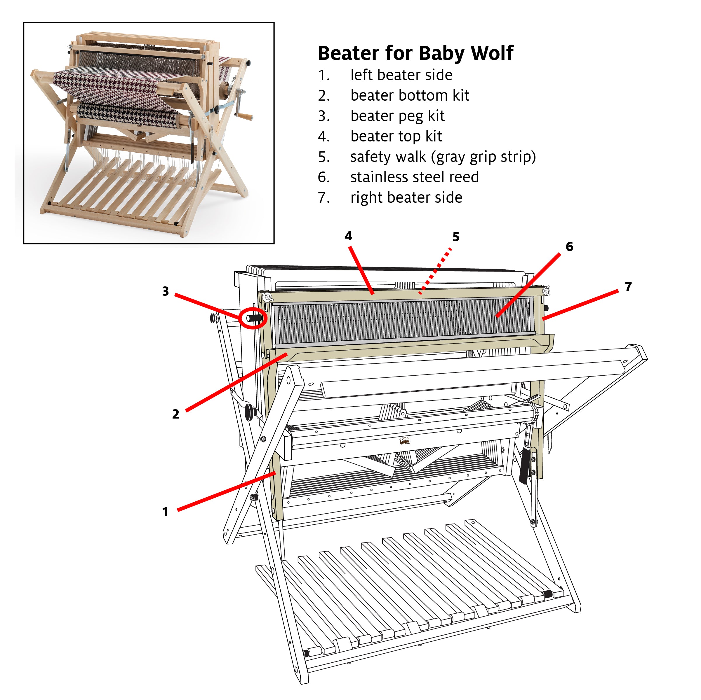 Beater Top and Bottom Kits for Wolf – Schacht Spindle Company